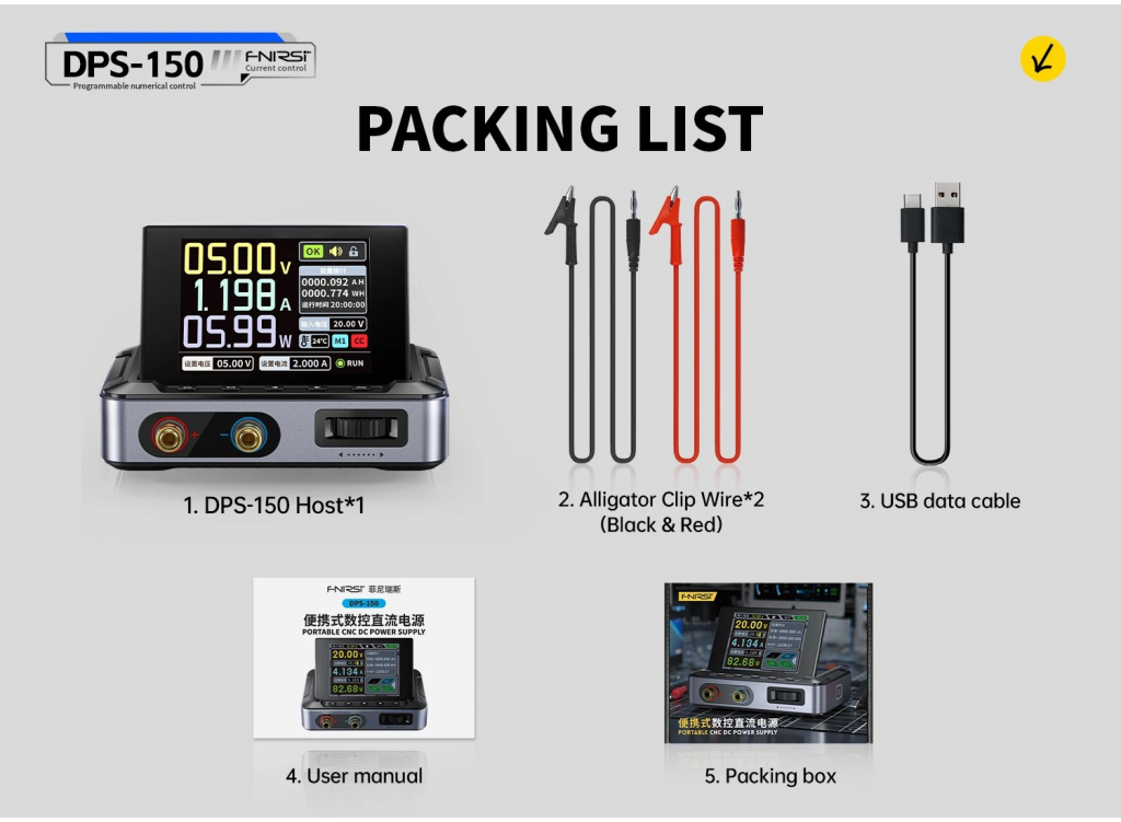 FNIRSI DPS-150 Laboratory DC Power Supply 30V 5A Digital Display - TEST ...